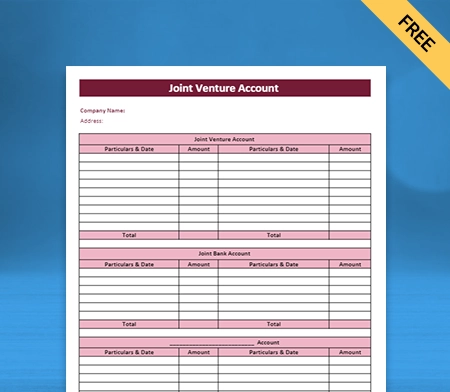 Joint Venture Account Format : Seamless Financial Tracking