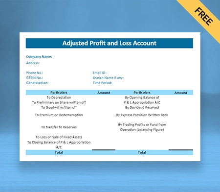 Profit And Loss Adjustment Account Format : Adjust with ease