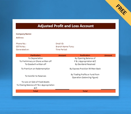 Profit And Loss Adjustment Account Format : Adjust with ease