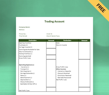 Trading Account Format : Financial Tracking Made Easy