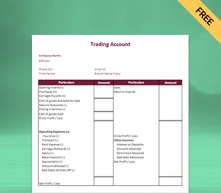 Trading Account Format : Financial Tracking Made Easy