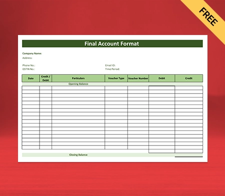Final Account Format : Clear & Accurate Financial Analysis