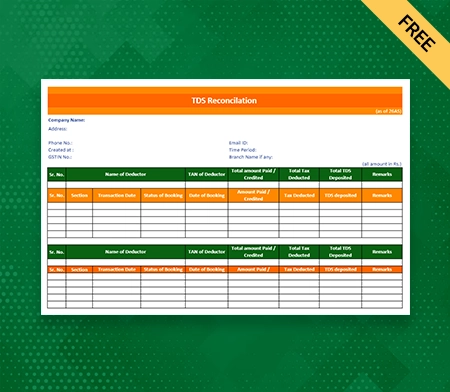 TDS Reconciliation Format in Excel : Boost Accuracy