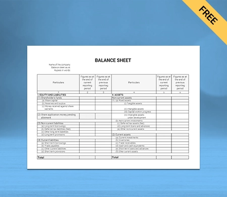 Printable Blank Balance Sheet