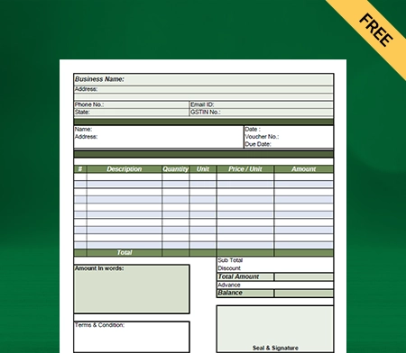 Voucher Format Free Download