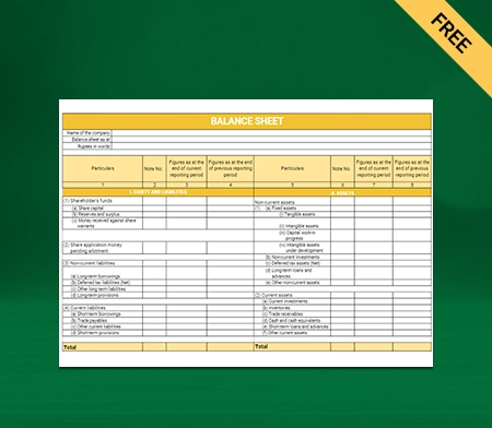 Horizontal Balance Sheet Format | Free Download