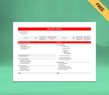 Horizontal Balance Sheet Format | Free Download