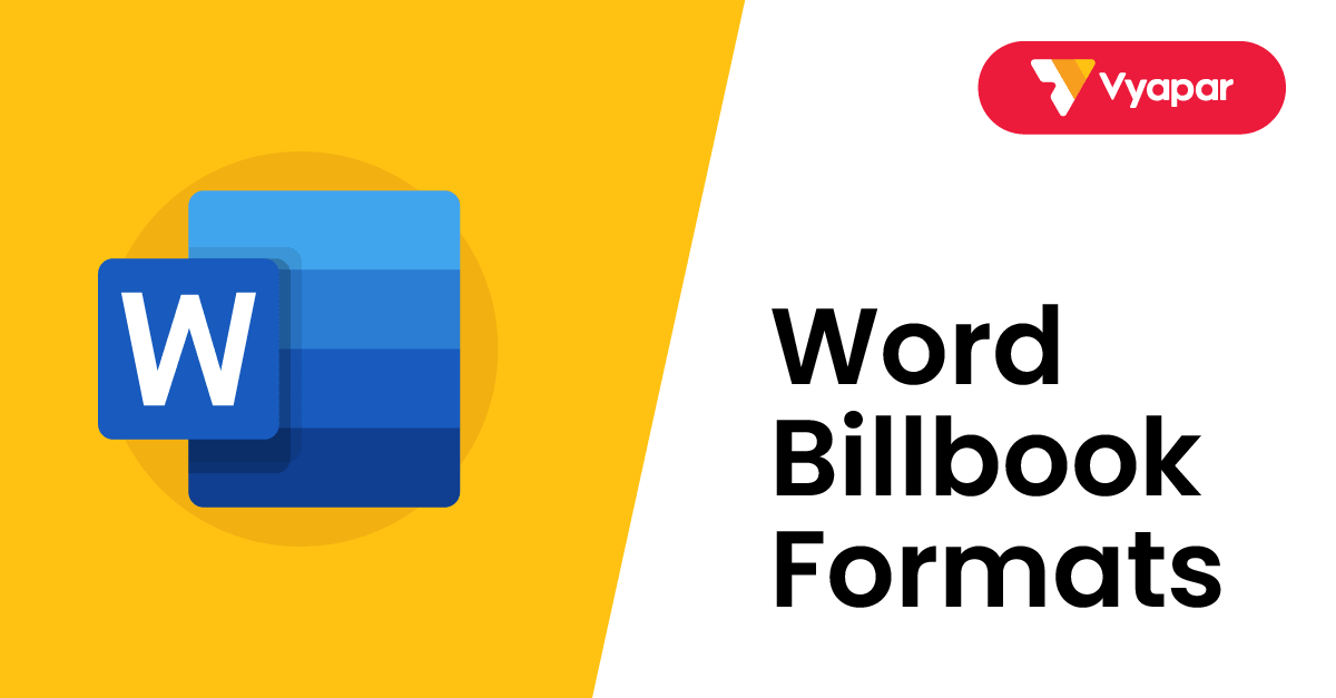 Bill Book Format in Word - Free Download
