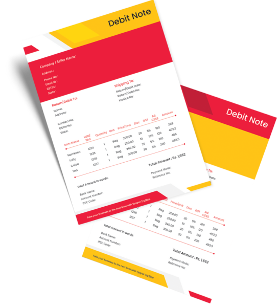 Debit note format in GST Free Download