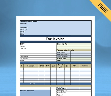 Transport Invoice Format Free Download