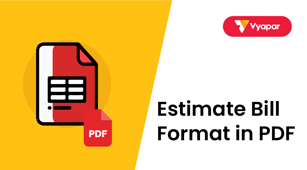 Estimate Bill Format in Excel Free Download