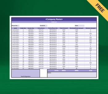 Sales Report Format in Excel Free Download