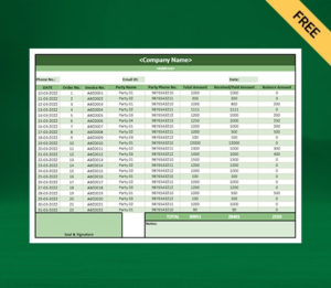 Sales Report Format in Excel Free Download