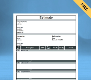 Building Estimate Format Free Download