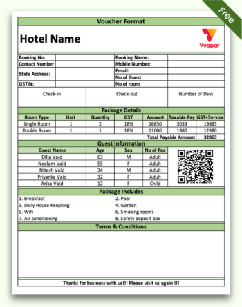 Download Free Hotel Voucher Format or Templates