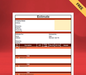 Building Estimate Format in PDF Free Download