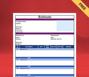 Building Estimate Format In Pdf Free Download