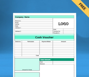 Cash Receipt Voucher Format in Word Free Download