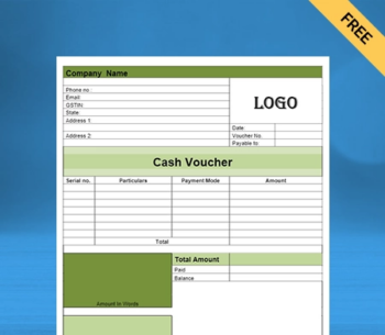 Cash Receipt Voucher Format in Word Free Download