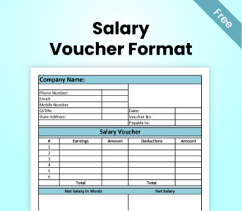 Salary Voucher format in Word, Excel, PDF, G-sheet and Doc
