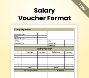 Salary Voucher format in Word, Excel, PDF, G-sheet and Doc