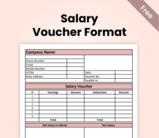 Salary Voucher format in Word, Excel, PDF, G-sheet and Doc