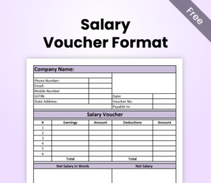 Salary Voucher format in Word, Excel, PDF, G-sheet and Doc