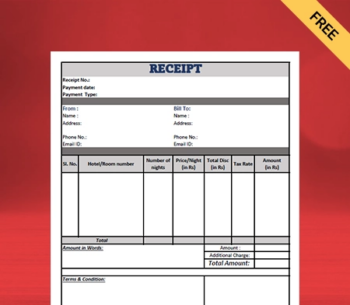Hotel Receipt Format Free Download