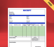 Hotel Receipt Format Free Download