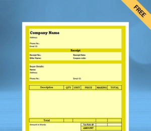 Jewelry Receipt Template Free Download