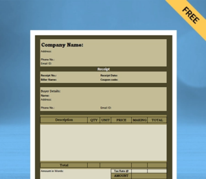 Jewelry Receipt Template Free Download