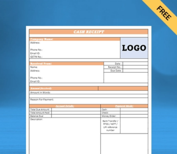 Cash Receipt Format in Word | Free Templates
