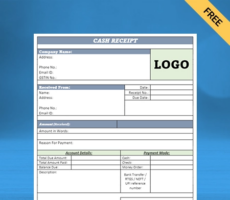 Cash Receipt Format in Word | Free Templates