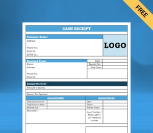 Cash Receipt Format in Word Free Download