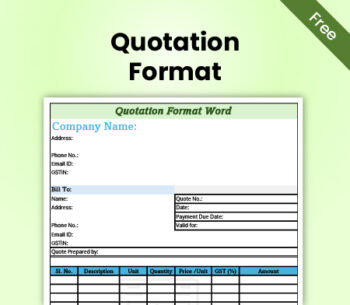 Quotation Format in Word | Free Download - Vyapar App