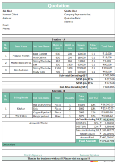 Interior Quotation Format (Free Download) - Vyapar App