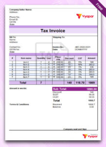 GST Invoice Format in Excel, Word & PDF | Download Tax Bill