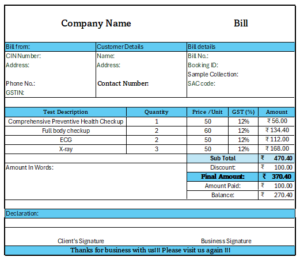 Medical Bill Format - Free Word, Excel, PDF Templates