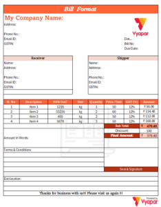 22+ Stationery Shop Bill Format in Word, PDF - Free Download