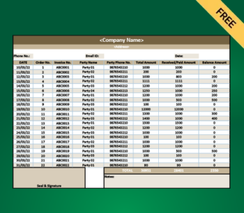 Sales Report Format in Excel Free Download