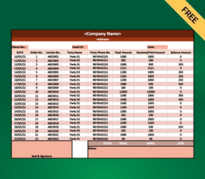 Sales Report Format in Excel Free Download