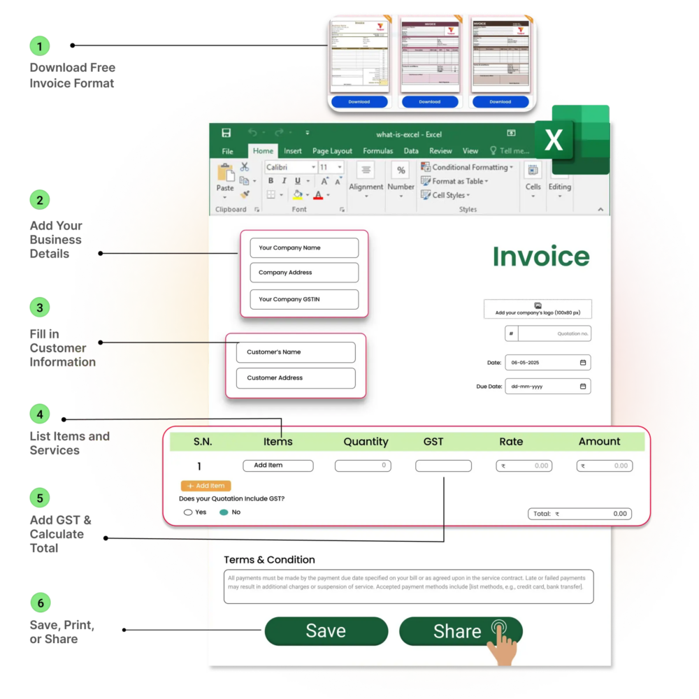 Invoice Format | Billing Format - Free Download