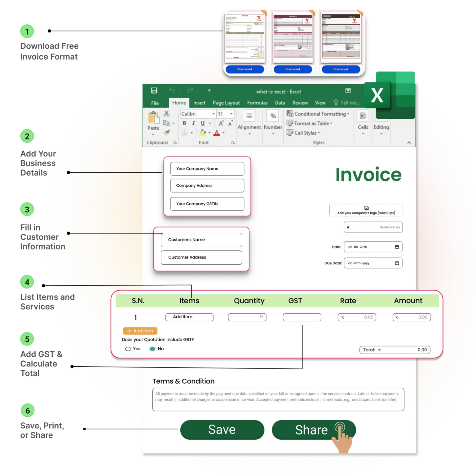 Free Invoice Templates | Download & Edit Invoice Format | Vyapar App