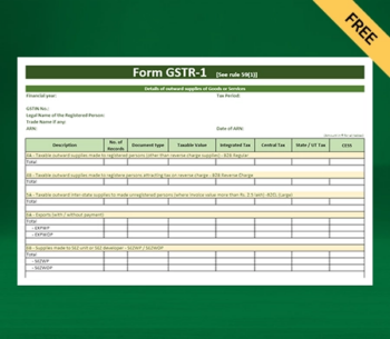 GSTR-1 Format in Excel, Pdf, Word - Free Download