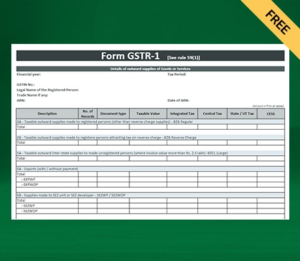 GSTR-1 Format in Excel, Pdf, Word - Free Download
