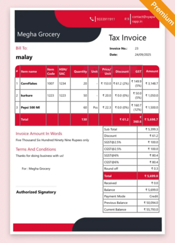 Invoice Format | Billing Format - Free Download
