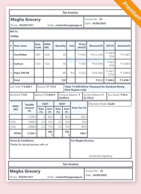 Free Invoice & Bill Format in Excel | Download Templates