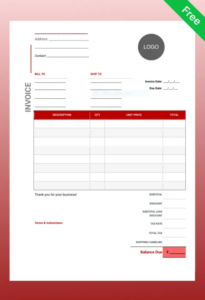 PDF Bill Format | Invoice Format PDF - Free Download