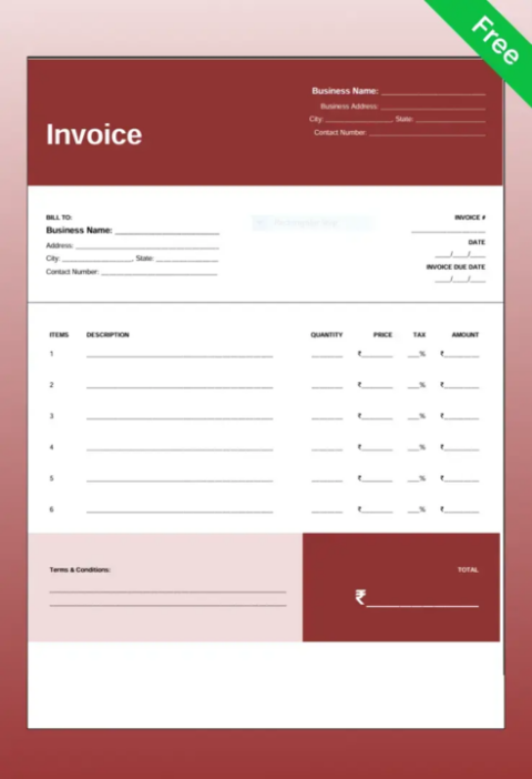 PDF Bill Format | Invoice Format PDF - Free Download