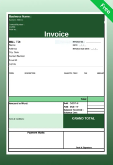 PDF Bill Format | Invoice Format PDF - Free Download